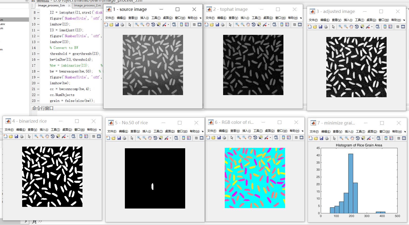 MATLAB图像处理：03：纠正照明不均匀并分析前景对象